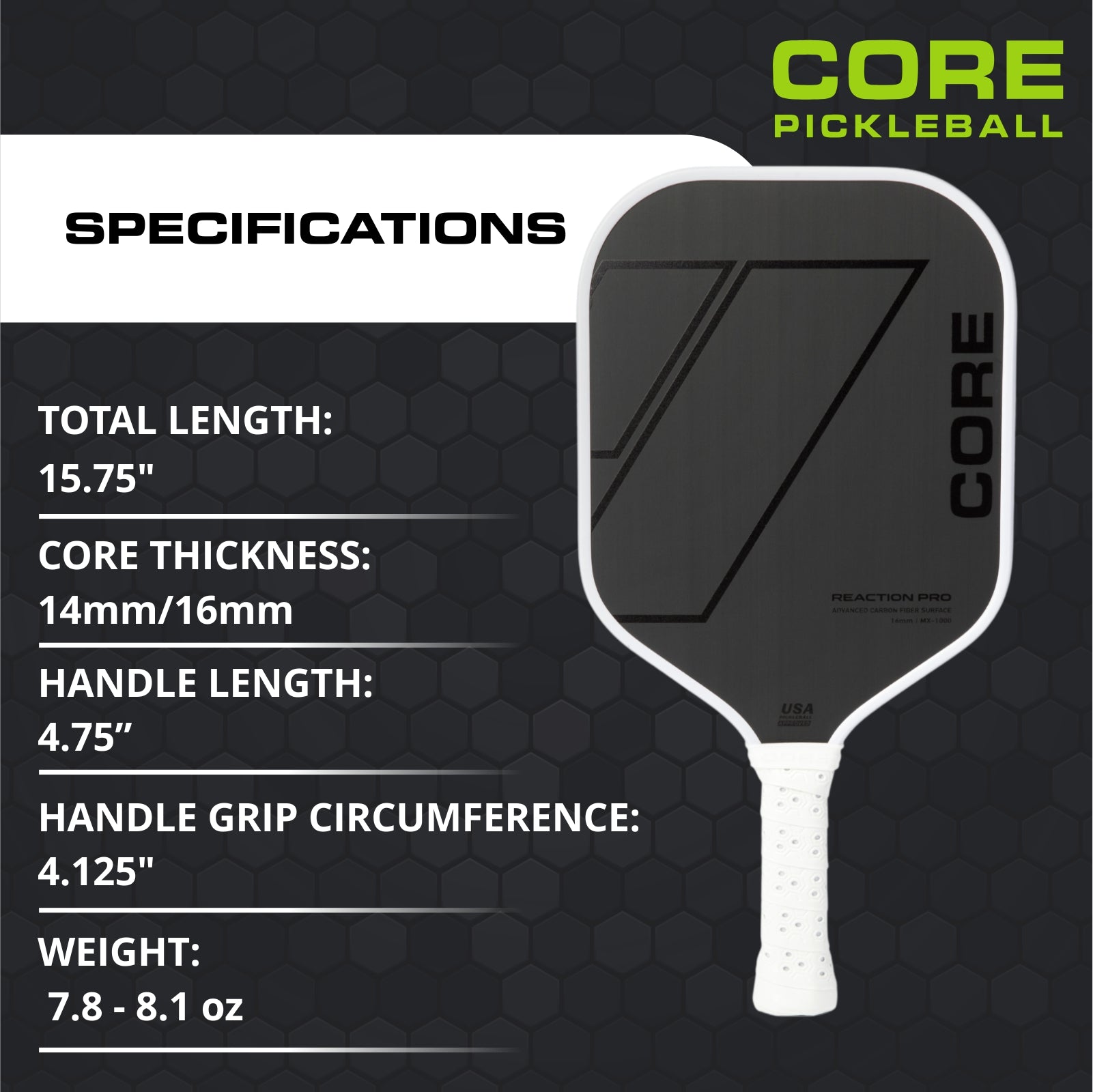 CORE Reaction Pro Pickleball Paddle